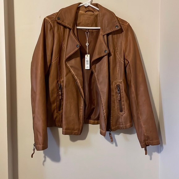 Max Studio | Jackets & Coats | Mac Studio Brown Leather Jacket | Poshmark